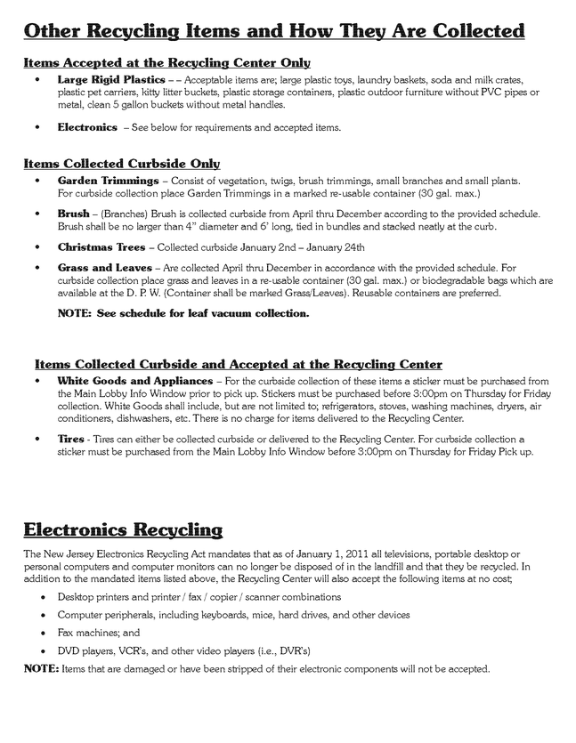 Recycling Collection - Town of Dover
