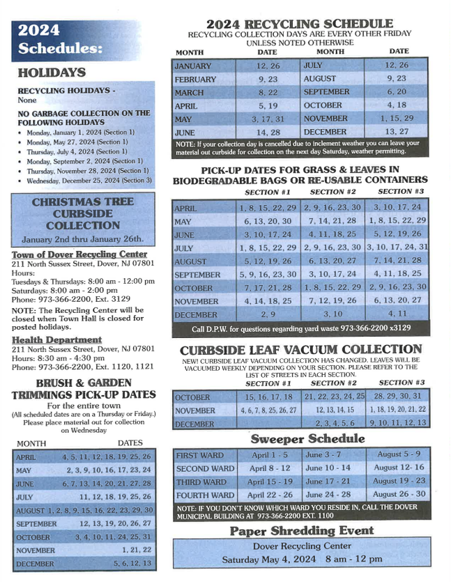 Recycling Collection - Town of Dover
